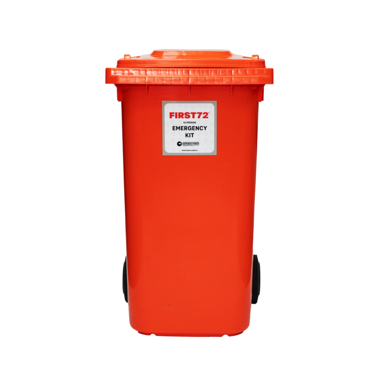 10-Person Emergency Kit (240L Wheelie Bin) - Civil Defence Kit